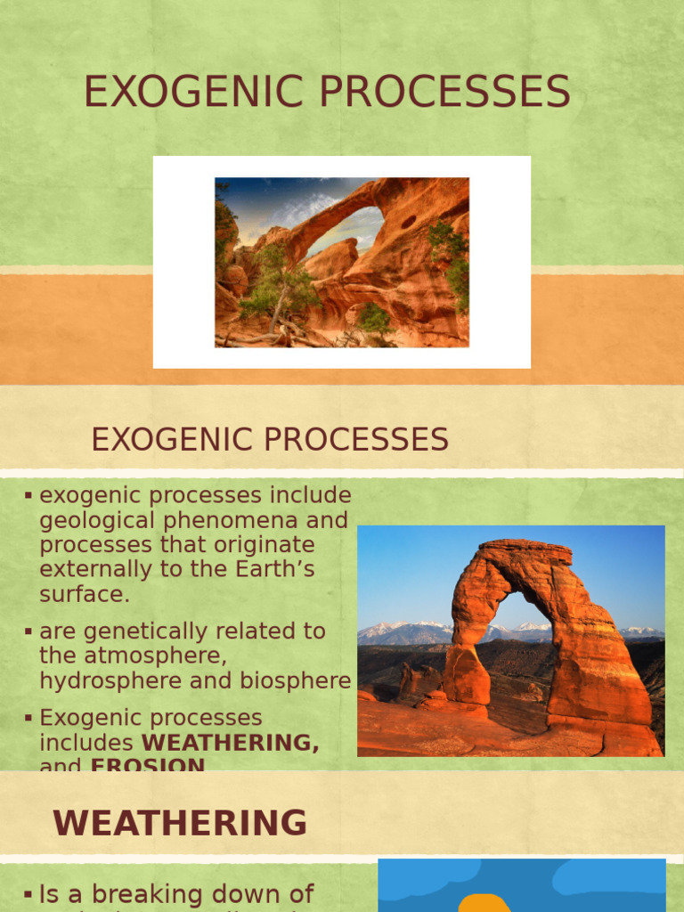 Exogenic Processes Weathering and Erosion | PDF | Erosion | Weathering