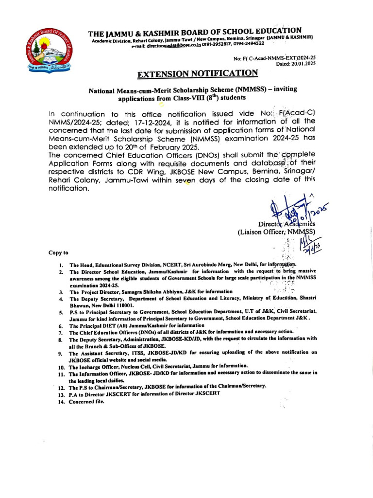 NMMS Extension Notification 20jan 2025 | PDF | Government