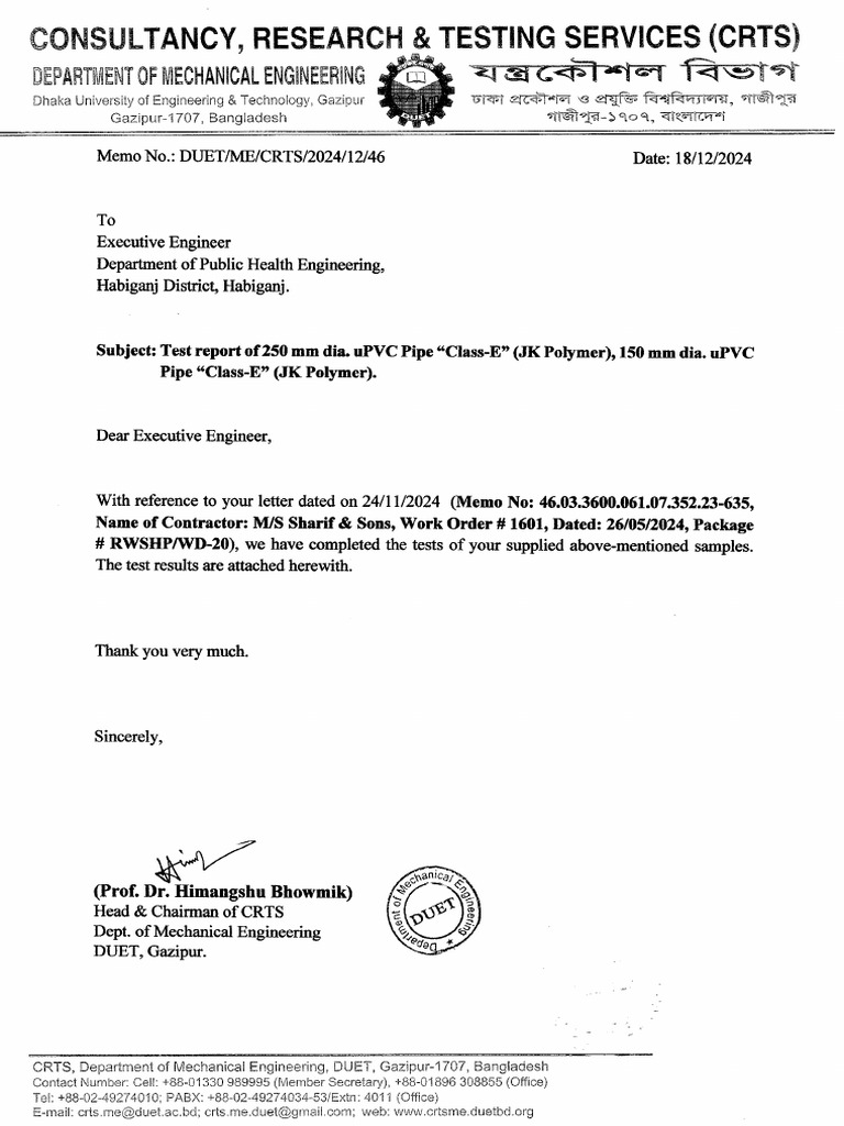 1.4.2 PTW-2 uPVC Test Report_Madhabpur | PDF