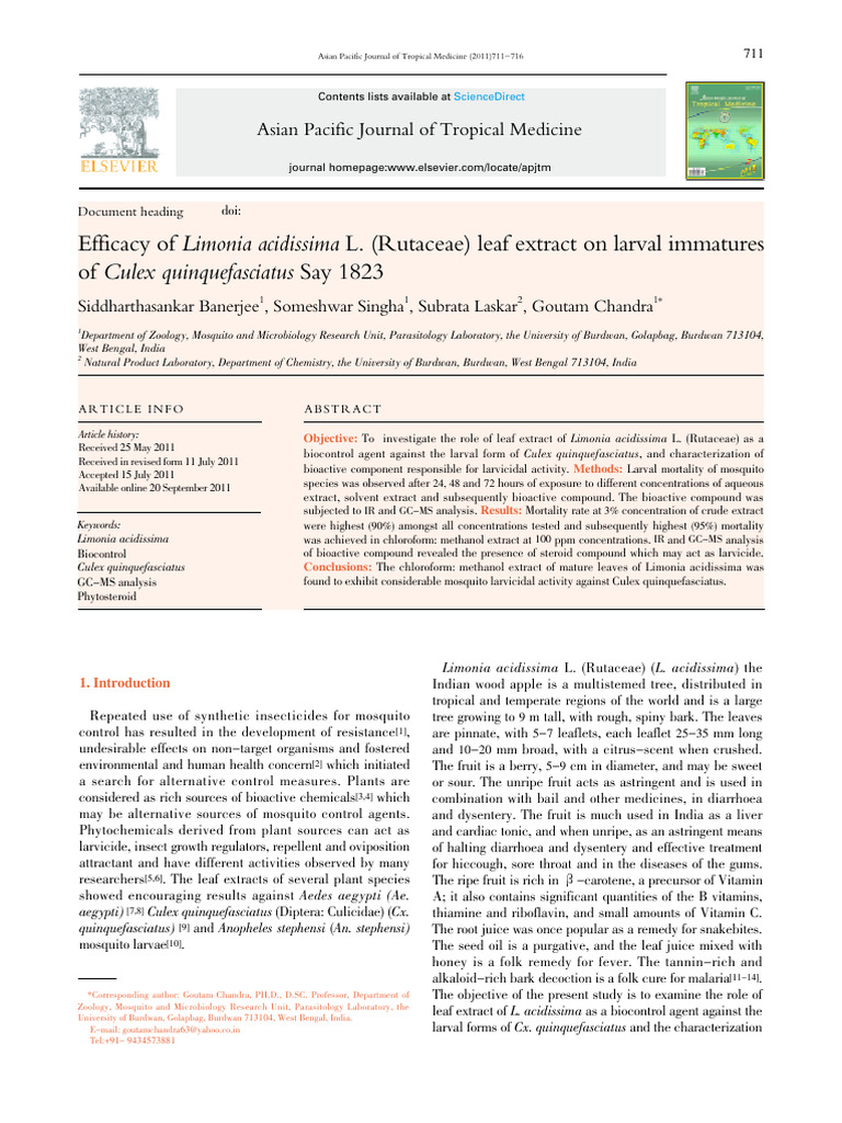 2011-Efficacy of Limonia Acidissima L. (Rutaceae) Leaf Extract On ...
