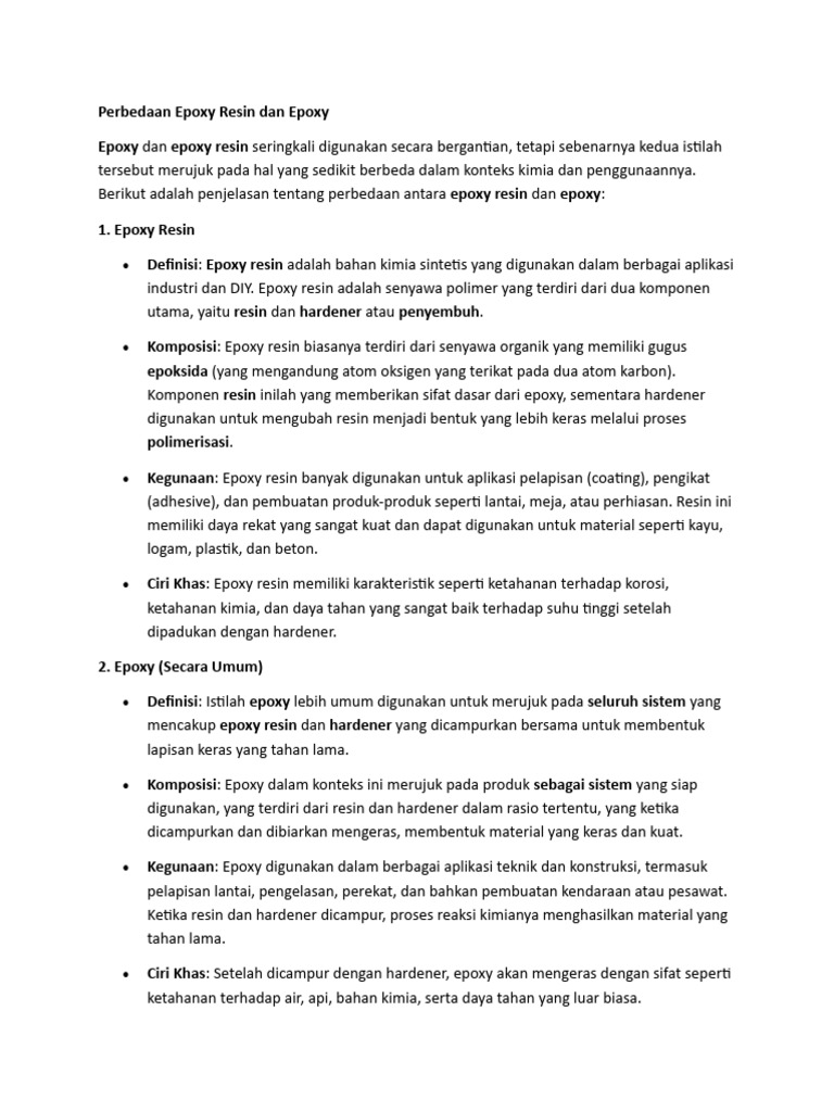 11-Perbedaan Epoxy Resin Dan Epoxy | PDF