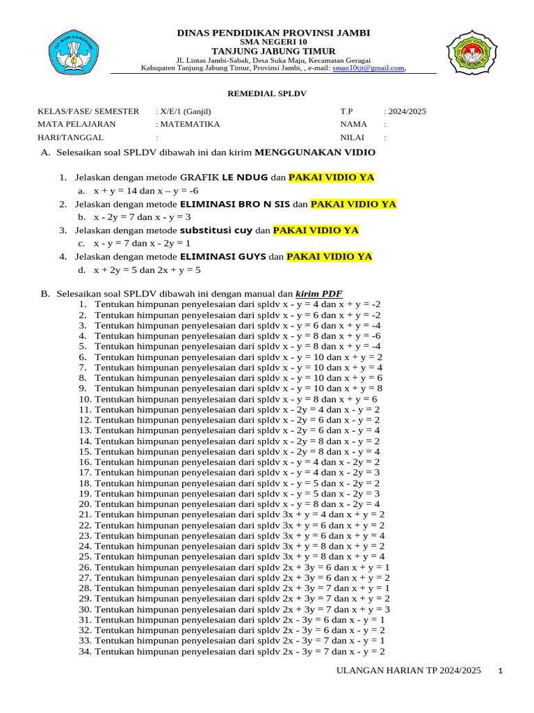 UH SPLDV PAKET E | PDF