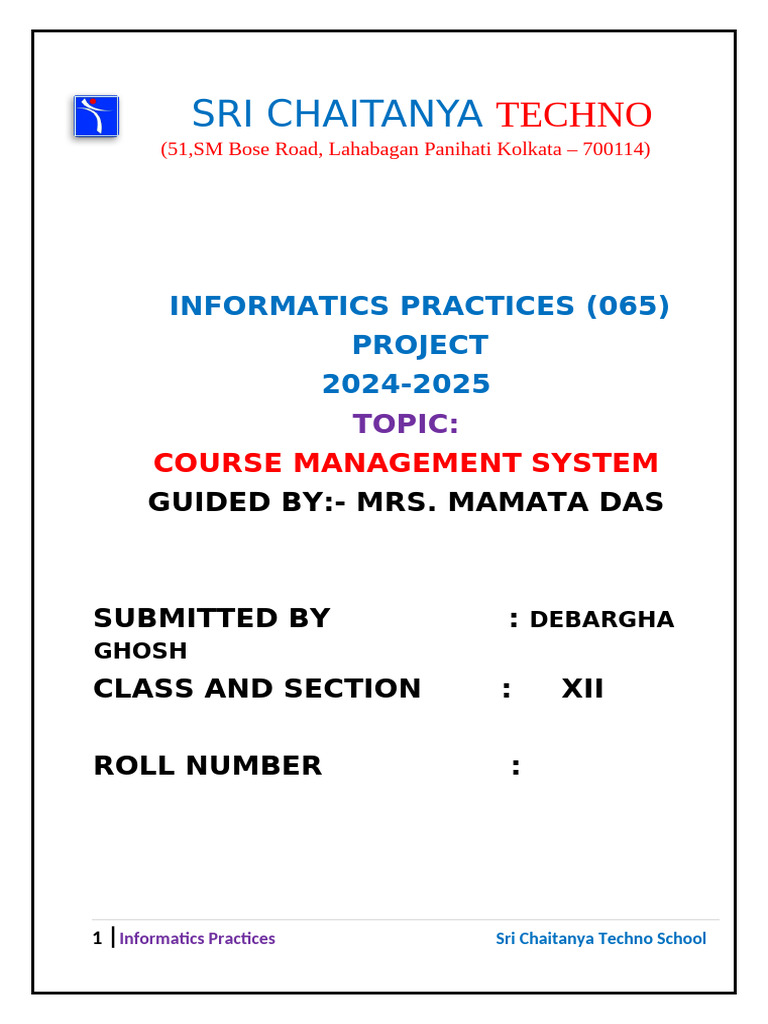 DEBARGHA_GHOSH_COURSE_MANAGEMENT_SYSTEM1[1] | PDF | Python (Programming Language) | Computer Program