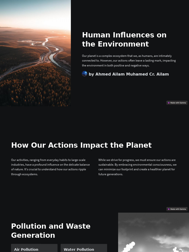 Human Influences on the Environment | PDF | Climate Change | Pollution