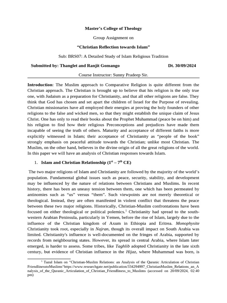 Christian - Islam Response WWW | PDF | Interfaith Dialogue | Christology