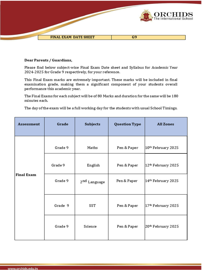 GR 9 - Final Examination - Circular | PDF