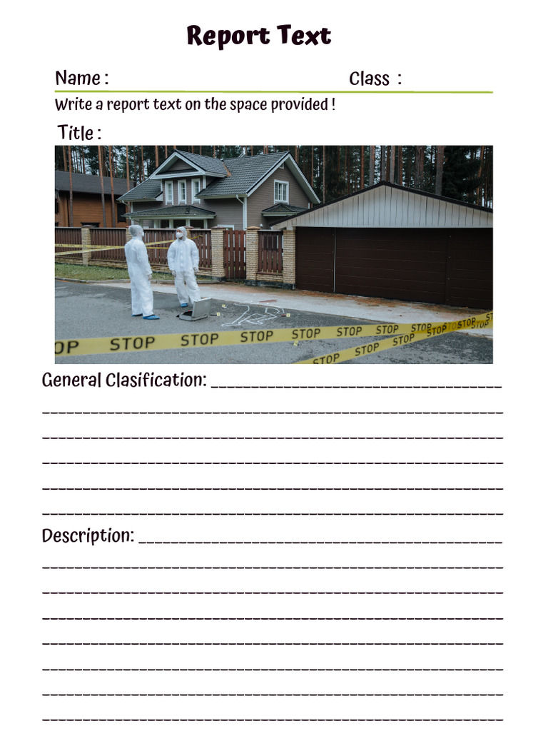 Report Text Worksheet Murder | PDF