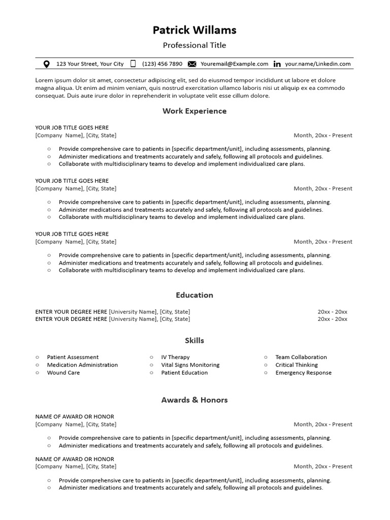 Копия _Professional_ats_resume_template_A4_ | PDF | Medicine | Social Programs