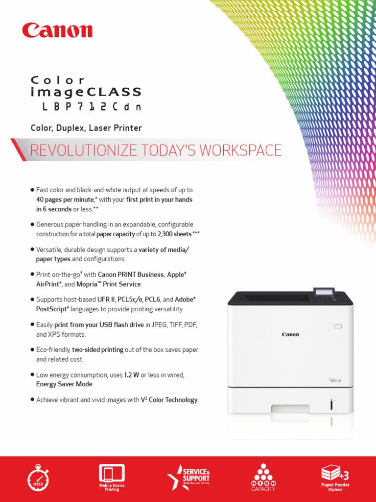 Lbp712cdn Set Up Sheet 7-28-16 | PDF | Printer (Computing) | Computing