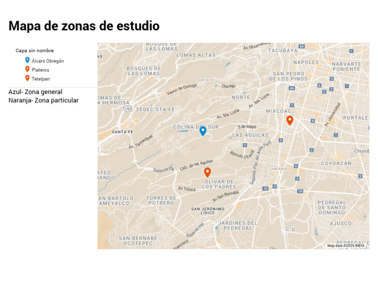Mapa de Zonas de Estudio | PDF