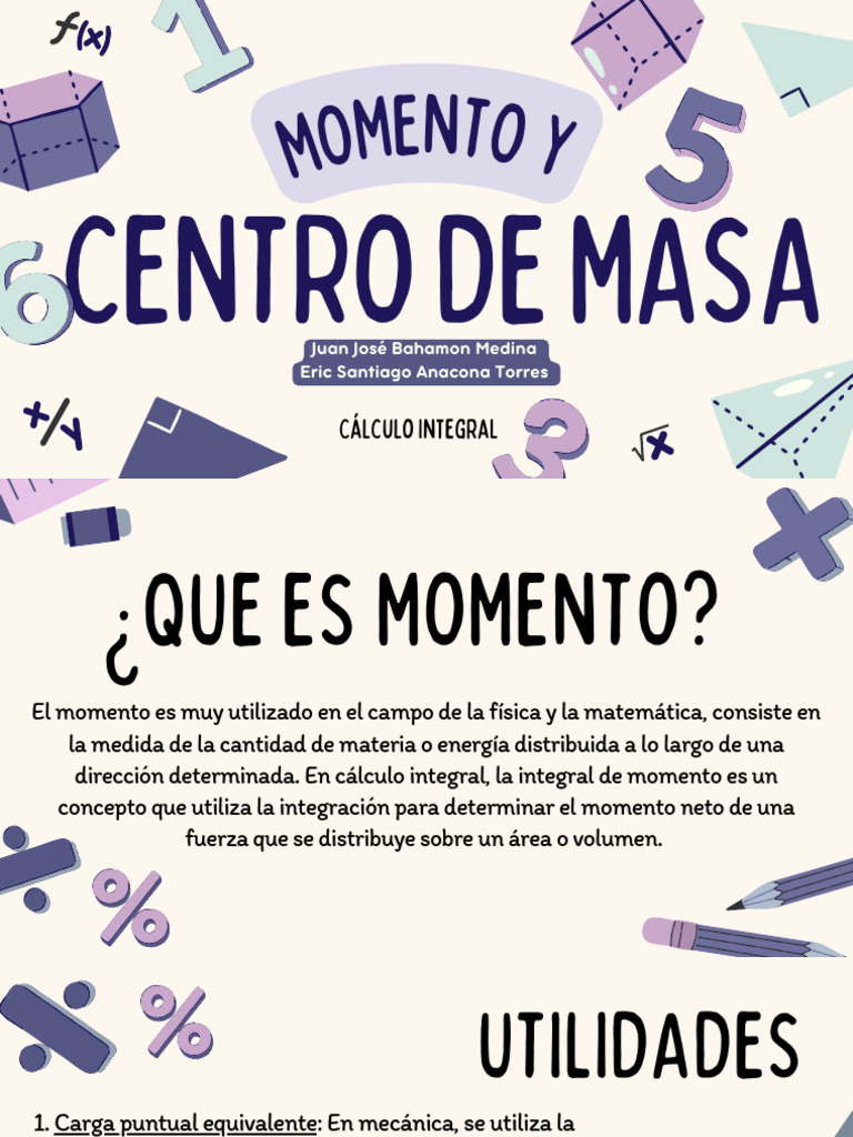 Momento y Centro de Masa | PDF | Centro de masa | Integral