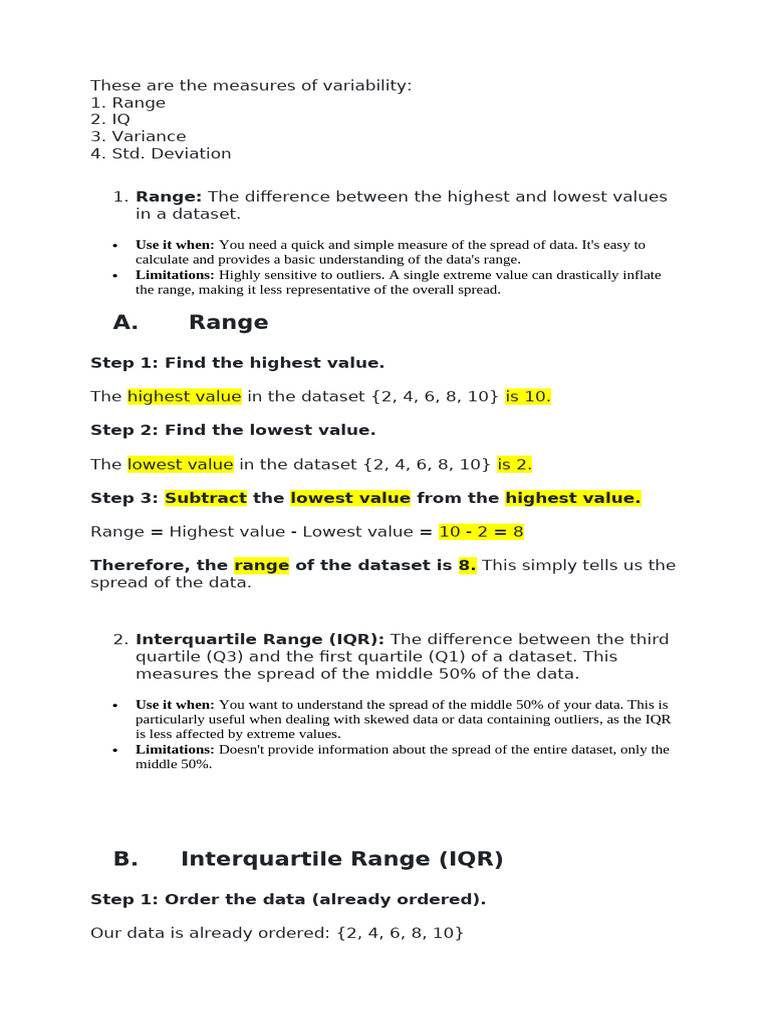 These Are The Measures of Variability | PDF | Variance | Statistical ...