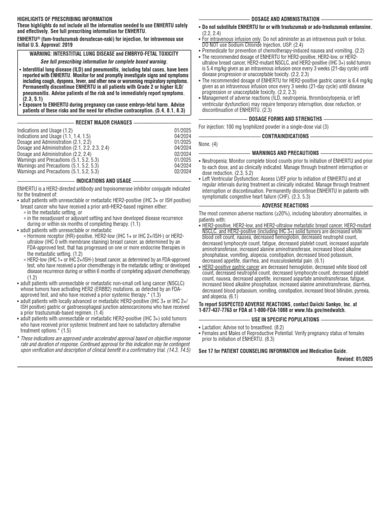 Enhertu Prescription Information | PDF | Clinical Medicine | Medical ...