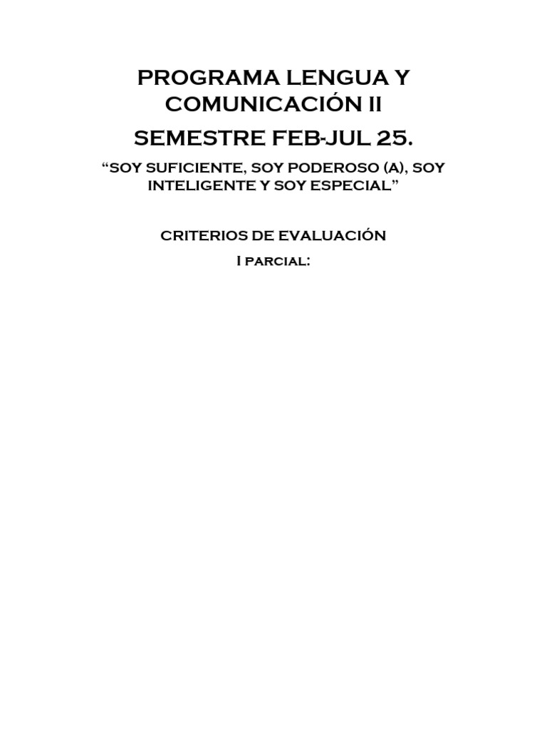 Programa Lengua y Comunicación II | PDF