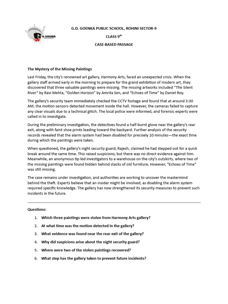 Class 9th Worksheet Passage | PDF