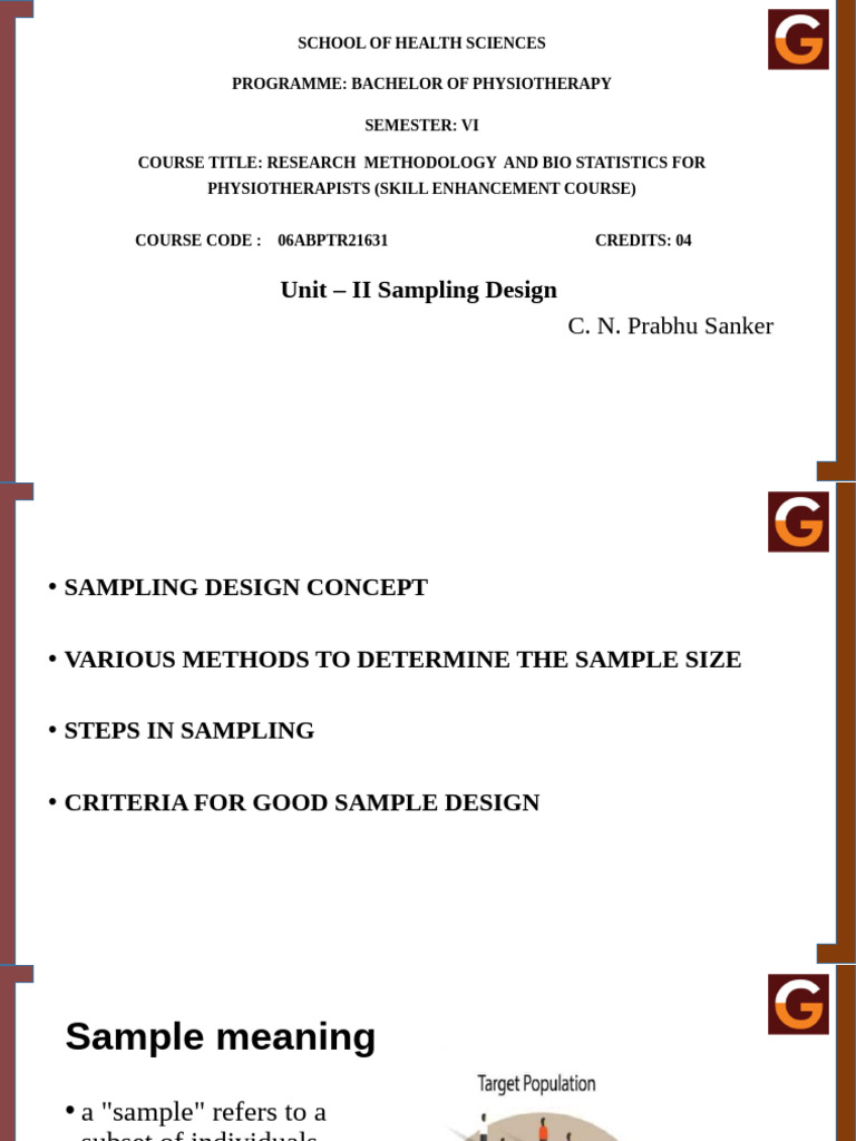 RM BS - PT BPTR Sem VI Unit -II | PDF | Sampling (Statistics) | Research Methods