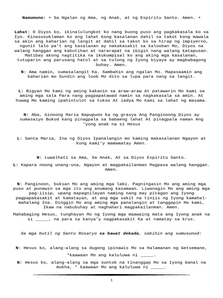 Panalangin Sa Yumao | PDF