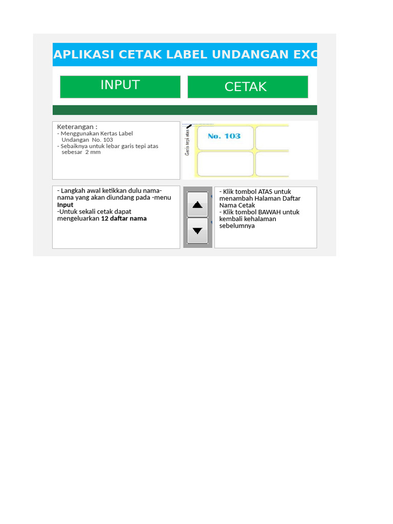 Aplikasi Cetak Label Undangan Praktis Format Excel | PDF