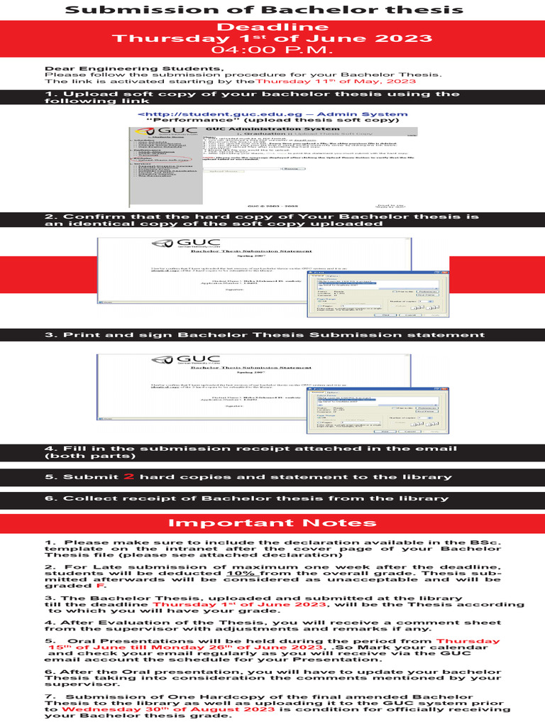 ENG Bsc. Submission-Steps & Guidelines | PDF