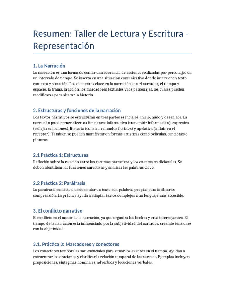Taller de Narración y Escritura Efectiva | PDF