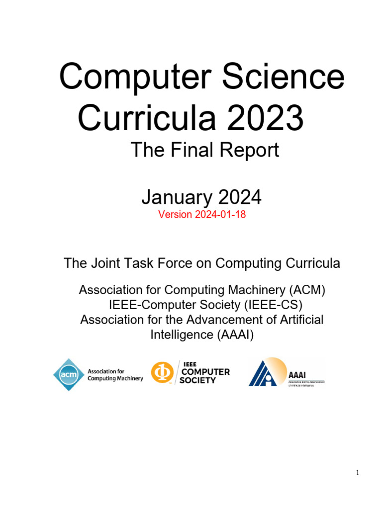 Computer Science Curricula 2023 - Final Report | PDF | Curriculum ...