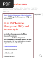 Logistics Management MCQs and Answers | PDF | Logistics | Information ...