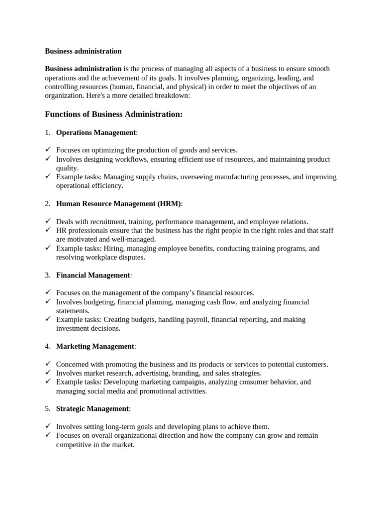 Business administration | PDF | Goal | Human Resource Management
