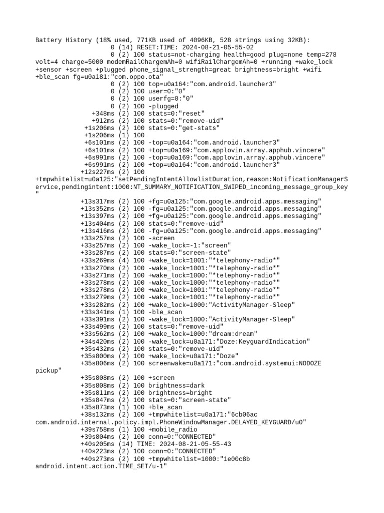Standby Dump Batterystats 2024 0821 101131 | PDF | Embedded Linux Distributions | Alphabet Inc.