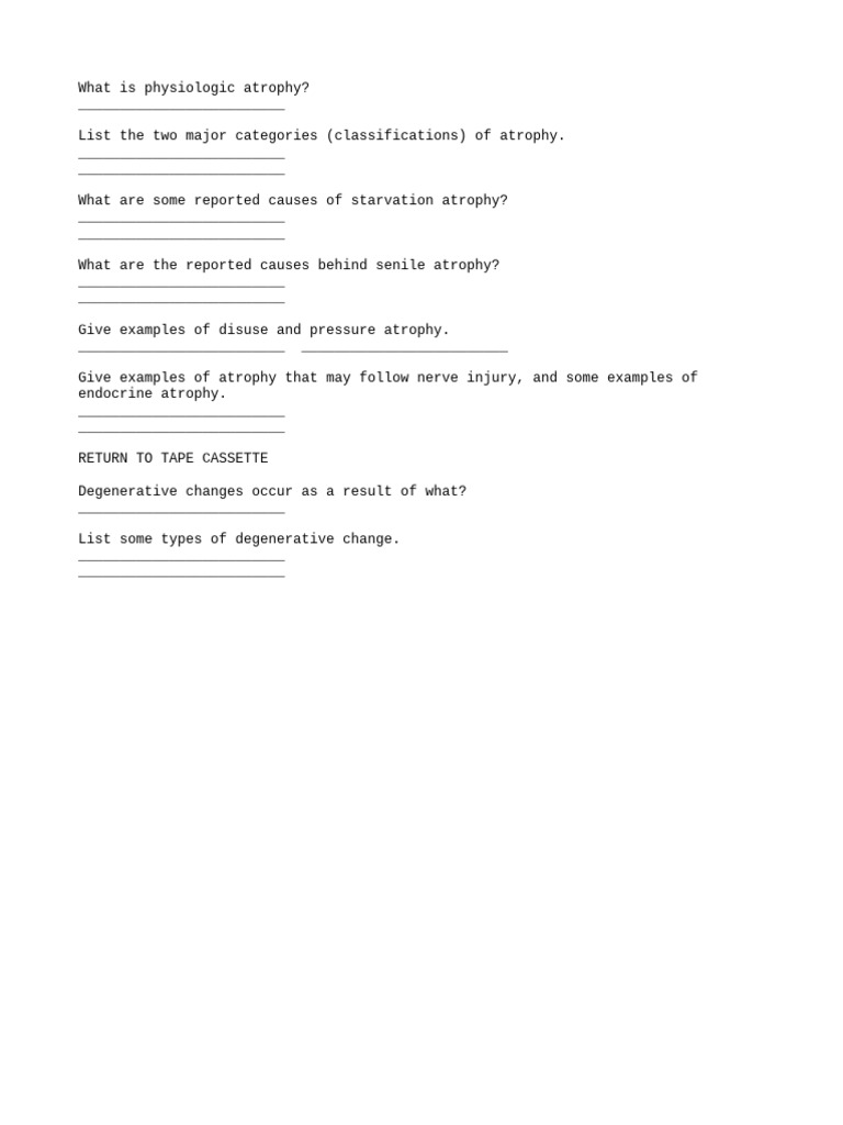 Degenerative Changes and Atrophy | PDF