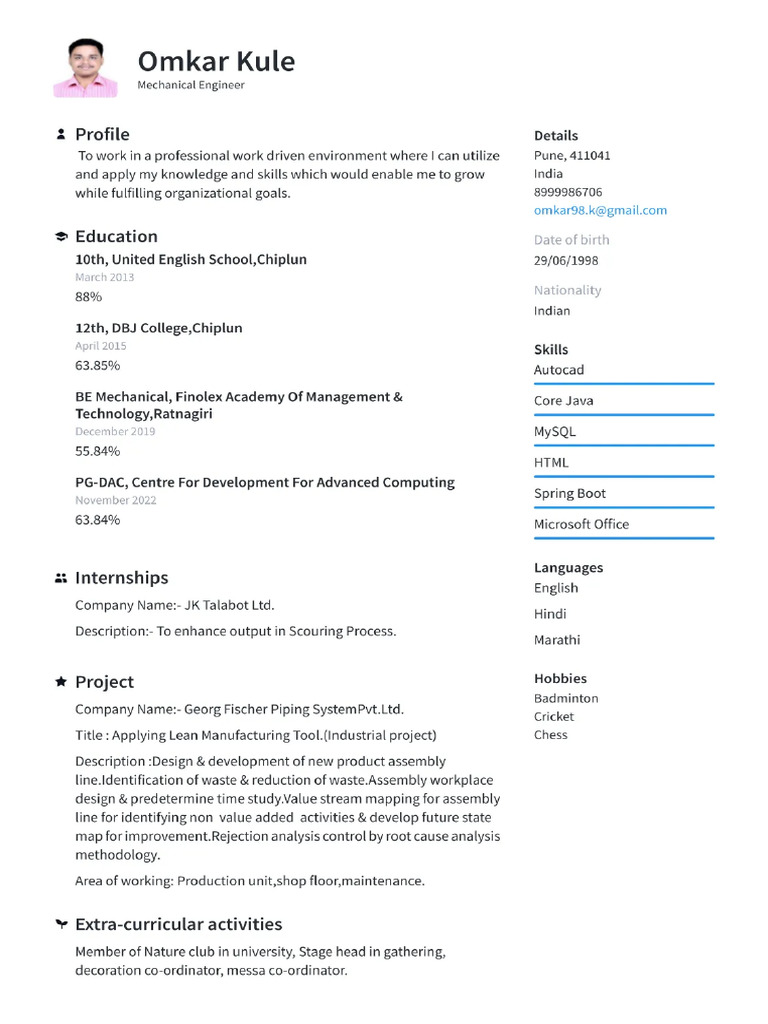 Omkar Mechanical Resume | PDF