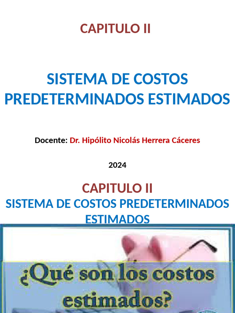 Sistema de Costos Predeterminados Estimados | PDF | Presupuesto | Business