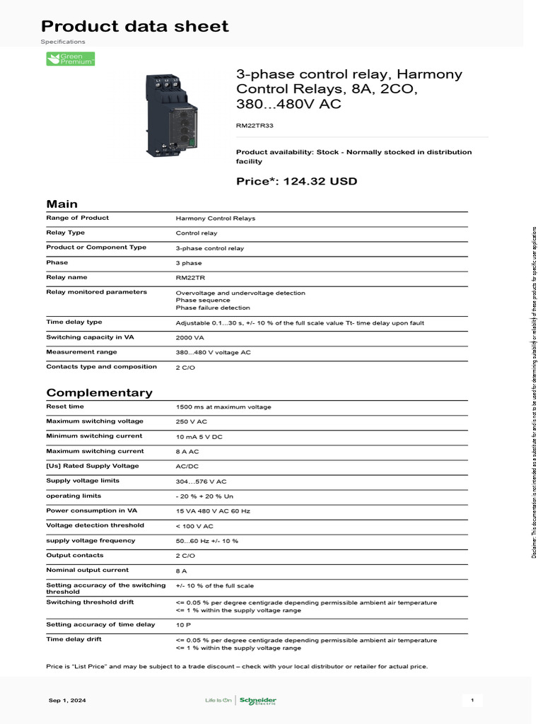 Schneider Electric - Harmony-Control - RM22TR33 | PDF | Relay ...
