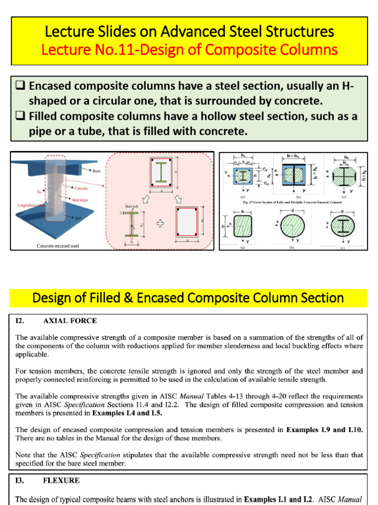 Composite Column Design-Lecture-5 | PDF | Concrete | Column