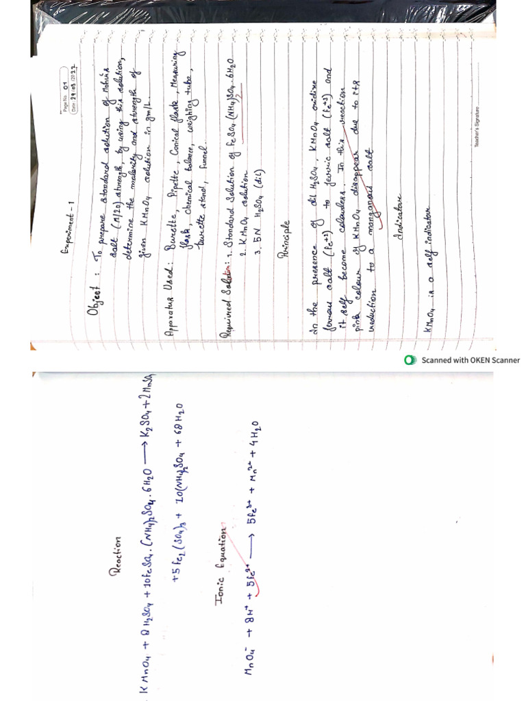 Chemistry Class XII Practicals | PDF