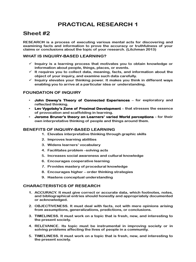 PR1-HANDOUT-2 | PDF | Data | Inquiry Based Learning