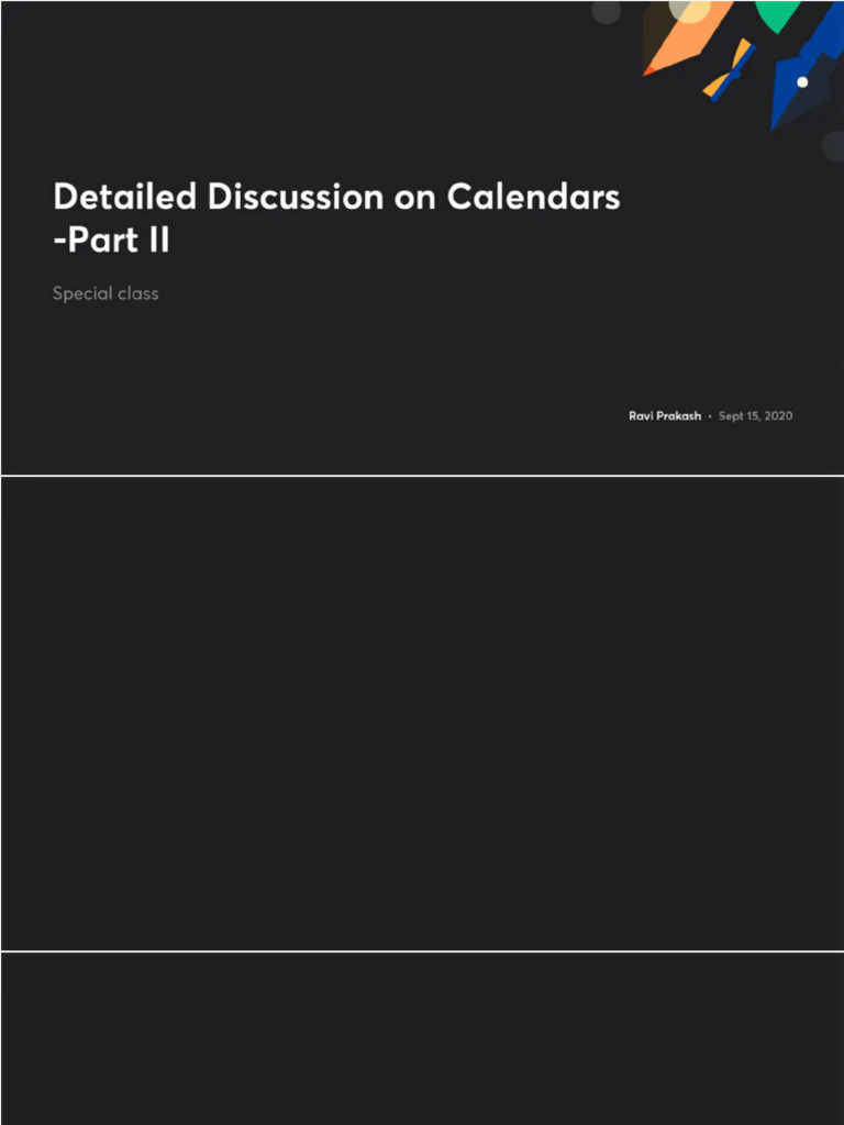 Detailed Discussion On Calendars Part II No Anno | PDF