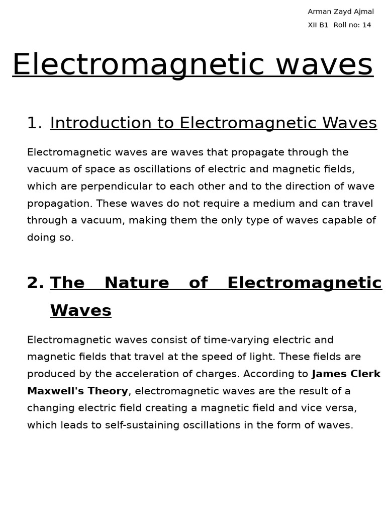 Electromagnetic waves | PDF | Electromagnetic Spectrum | Electromagnetic Radiation
