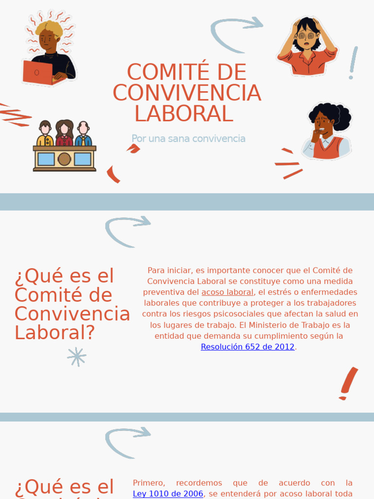 Funciones del Comité de Convivencia Laboral | PDF | Derecho laboral ...