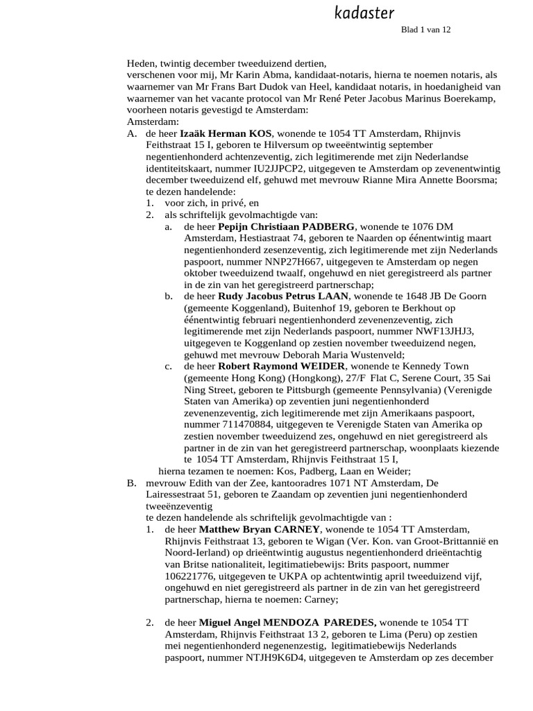 Wijziging Splitsingsakte Met Tekening D.D. 20-12-2013 Hyp4 63731 181 | PDF