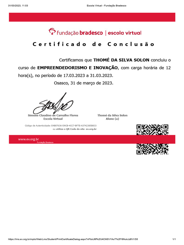 Certificado Bradesco | PDF