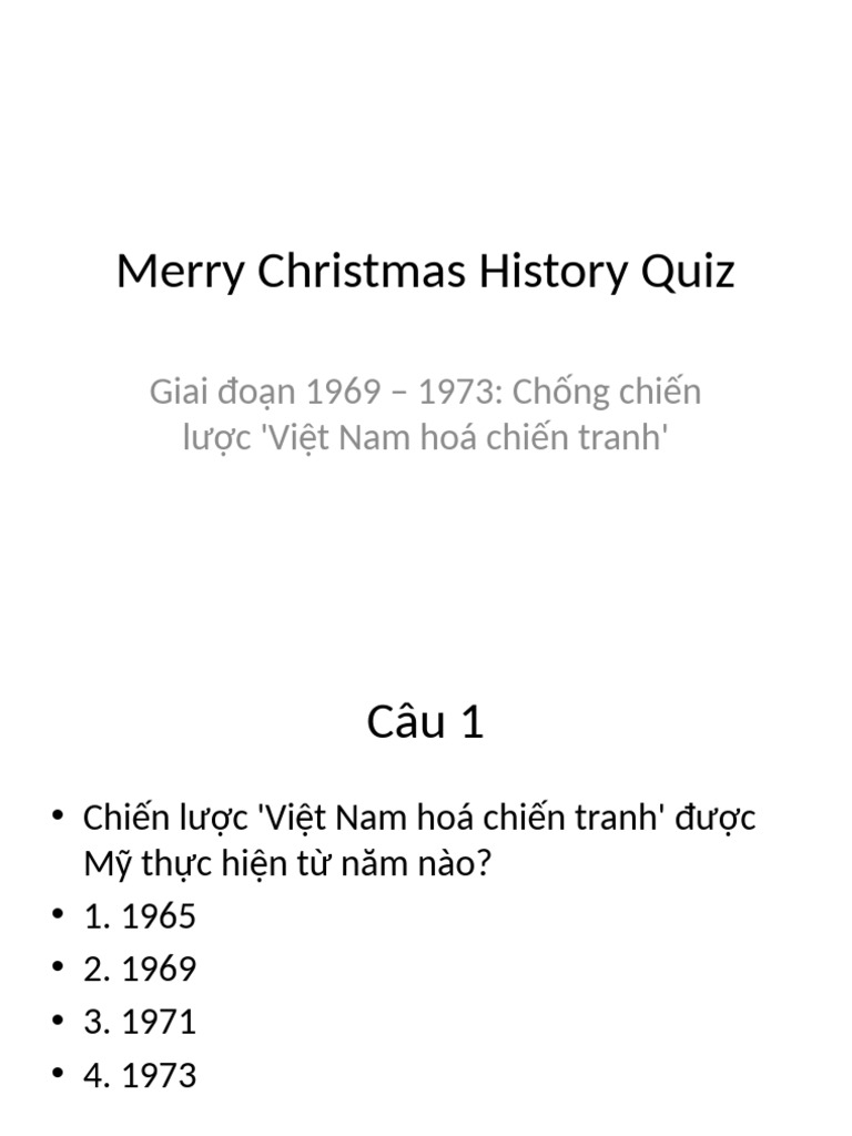 Christmas History Quiz | PDF