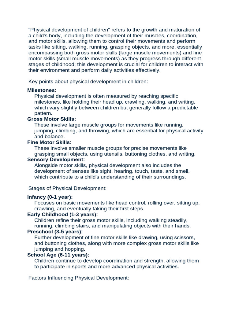 Group 1 Fostering The Physical Development of Children | PDF | Child ...