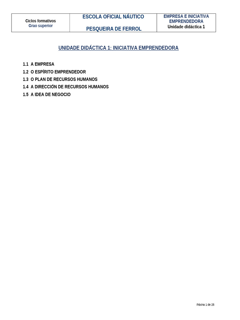 Unidade Didactica 1.Eie. (1) | PDF