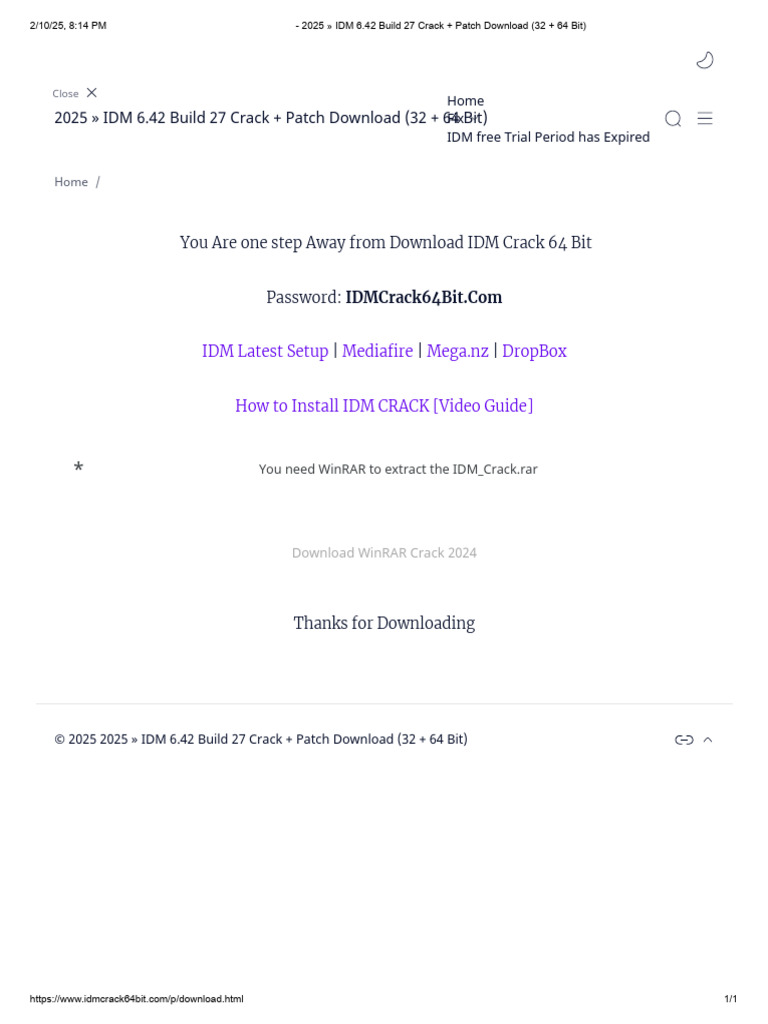 2025 IDM 6.42 Build 27 Crack + Patch Download (32 + 64 Bit) | PDF