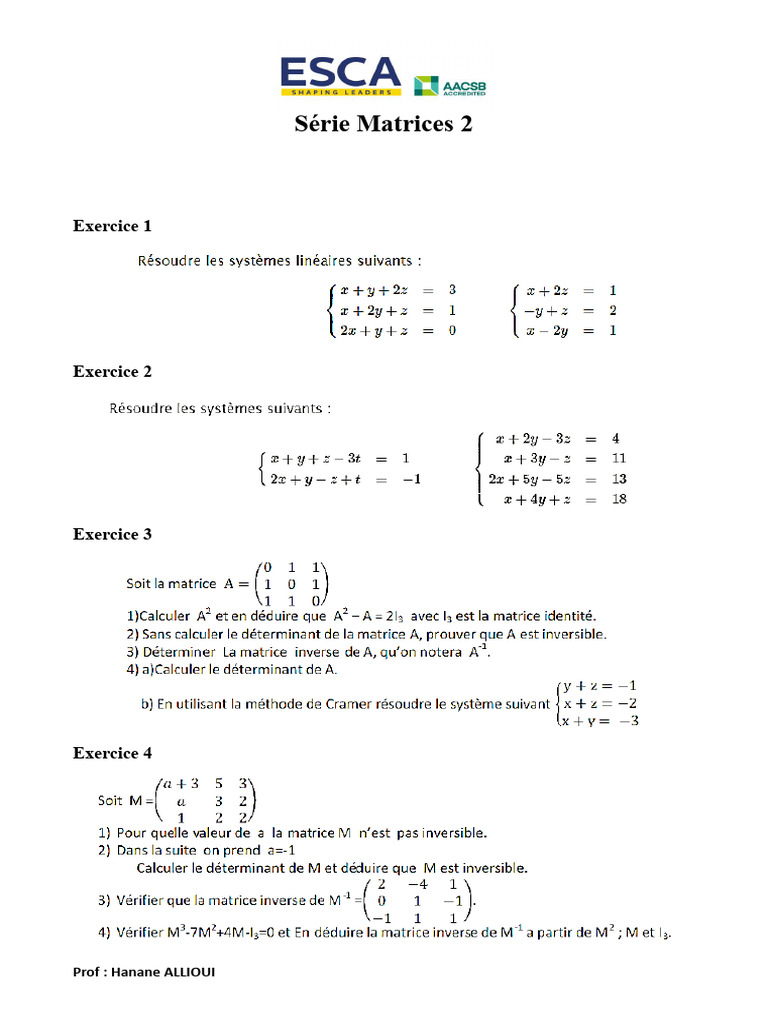 Serie 2-Matrices-2 | PDF