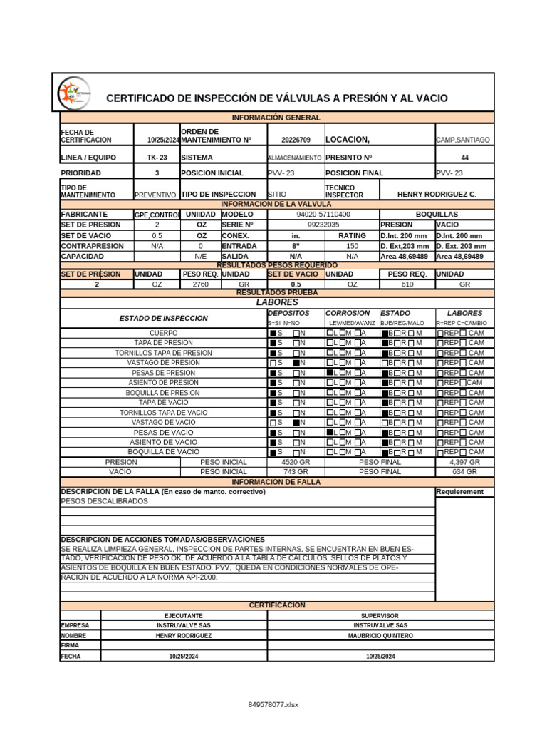 CERTIFICADO PVV 23 | PDF