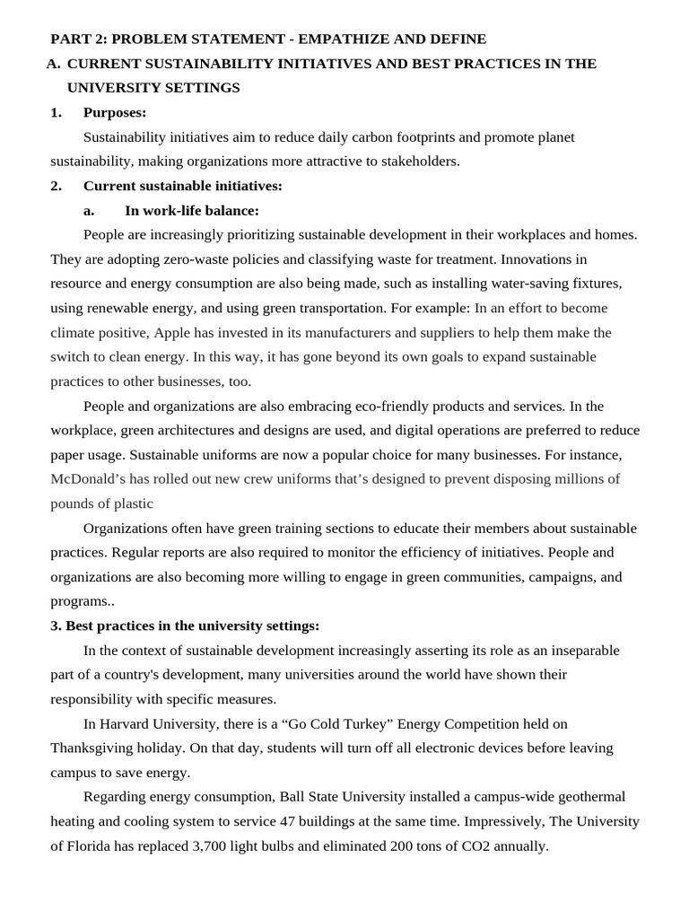 REPORT PART 2 | PDF | Sustainability | Sustainable Development