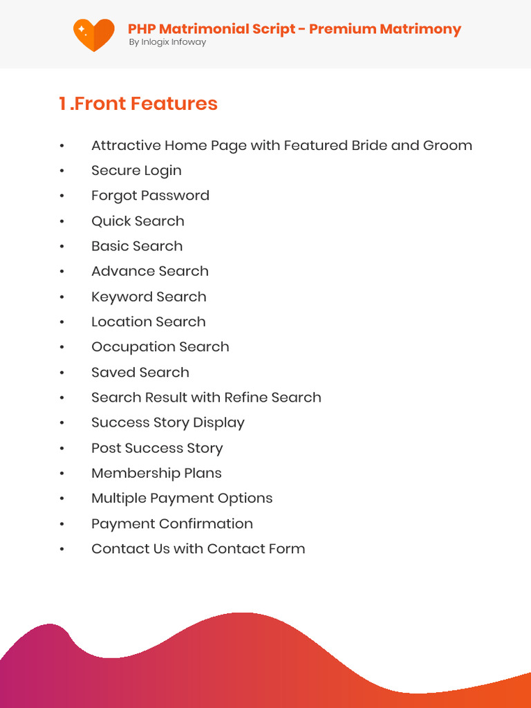 PHP-Matrimonial-Script-Premium-Features | PDF | Computing | Information Technology