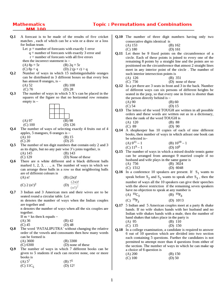 Permutations and Combinations | PDF | Language Families | Languages