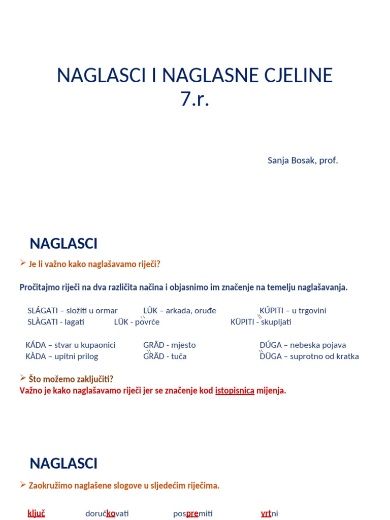 Naglasci I Naglasne Cjeline | PDF